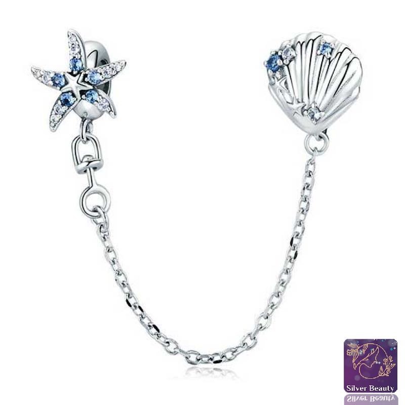 Shell and Starfish Safety Chain | Silver Beauty Jewellery Online